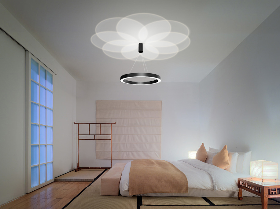 LED Ring Pendant | Circular Hanging Light Fixture with Uplight ...